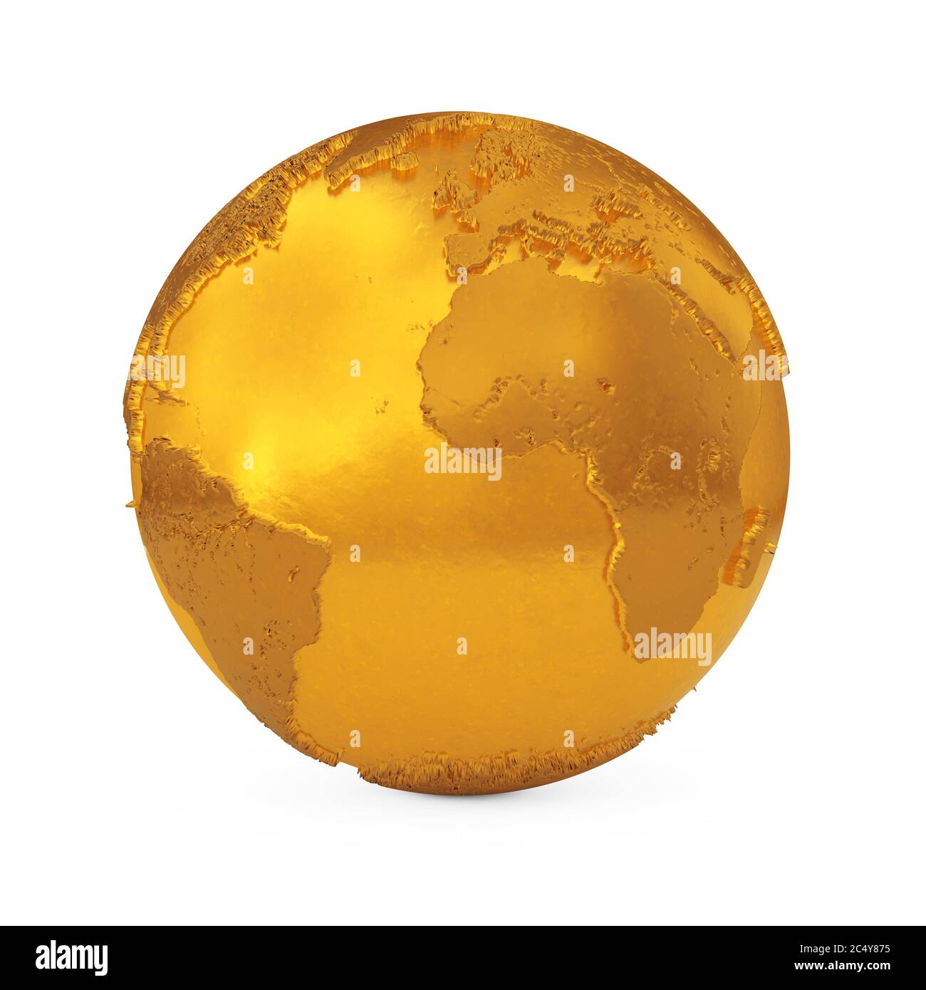 Gold globe metal earth realistic hi-res stock photography and images ...