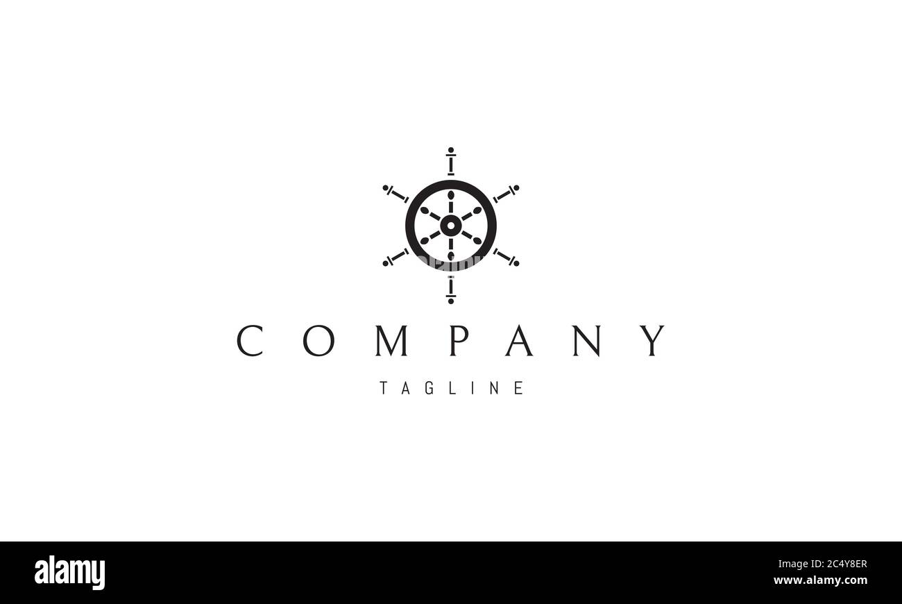 Vector logo on which an abstract image of an old wooden helm Stock ...