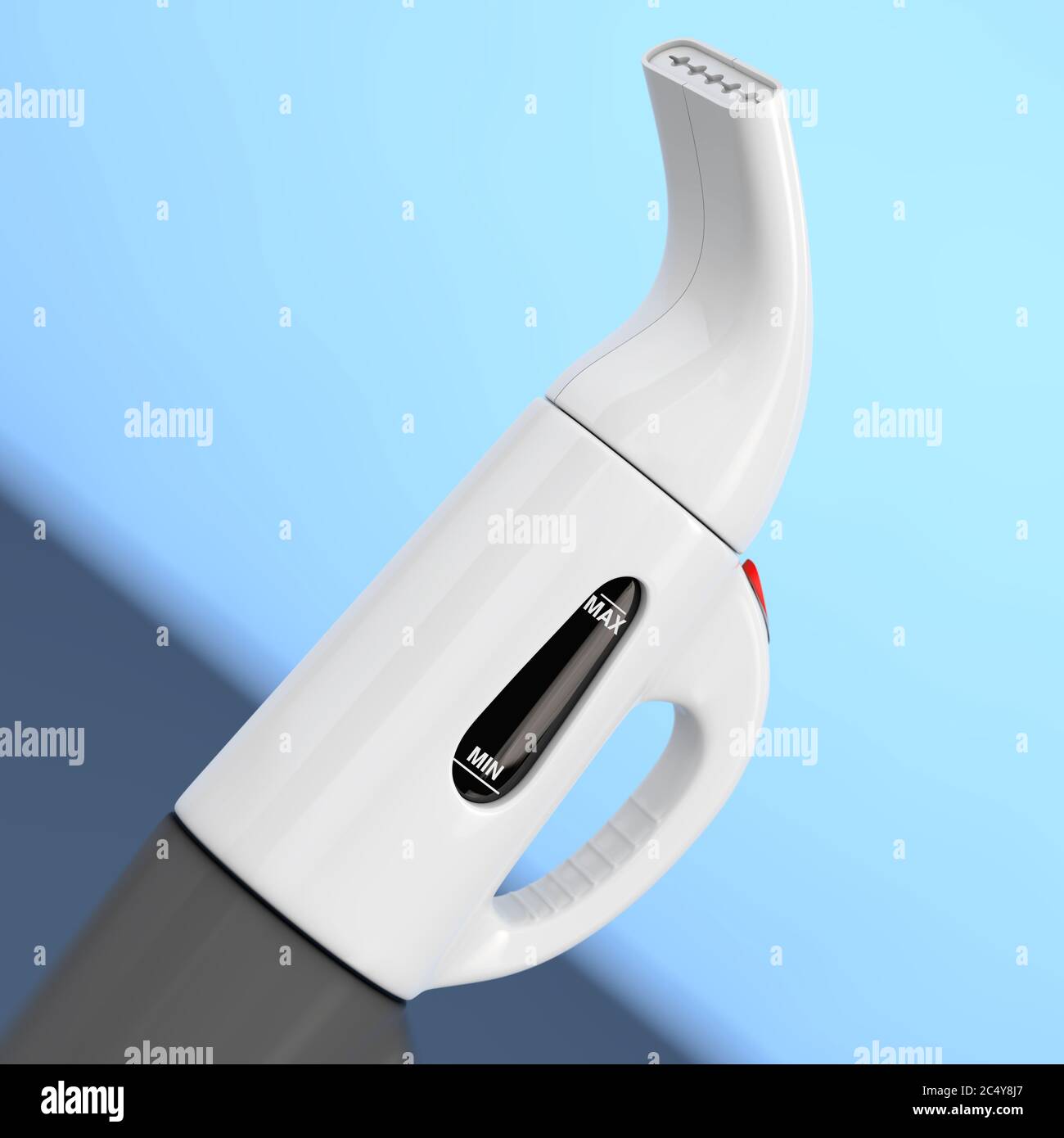 Modern Hand Steamer for Clothes on a blue background. 3d Rendering ...