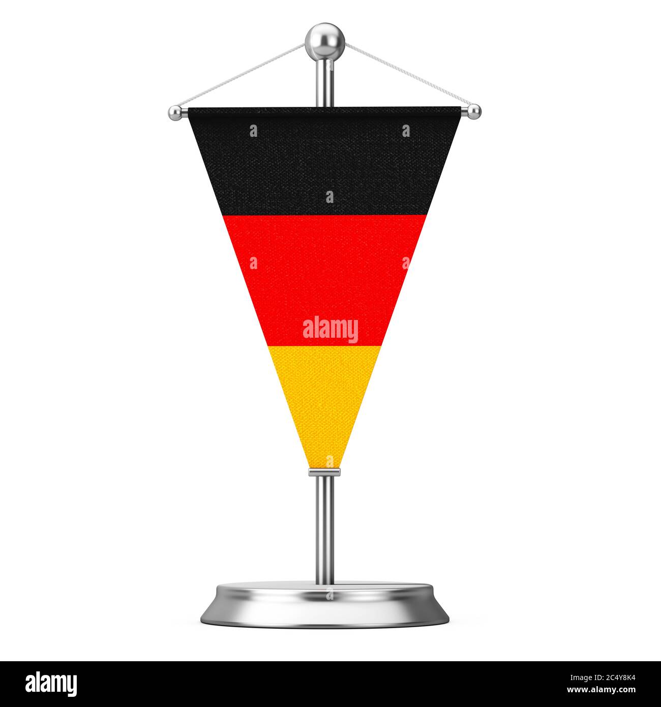 Fabric Germany Table Flag on Steel Spire Pedestal on a white background ...