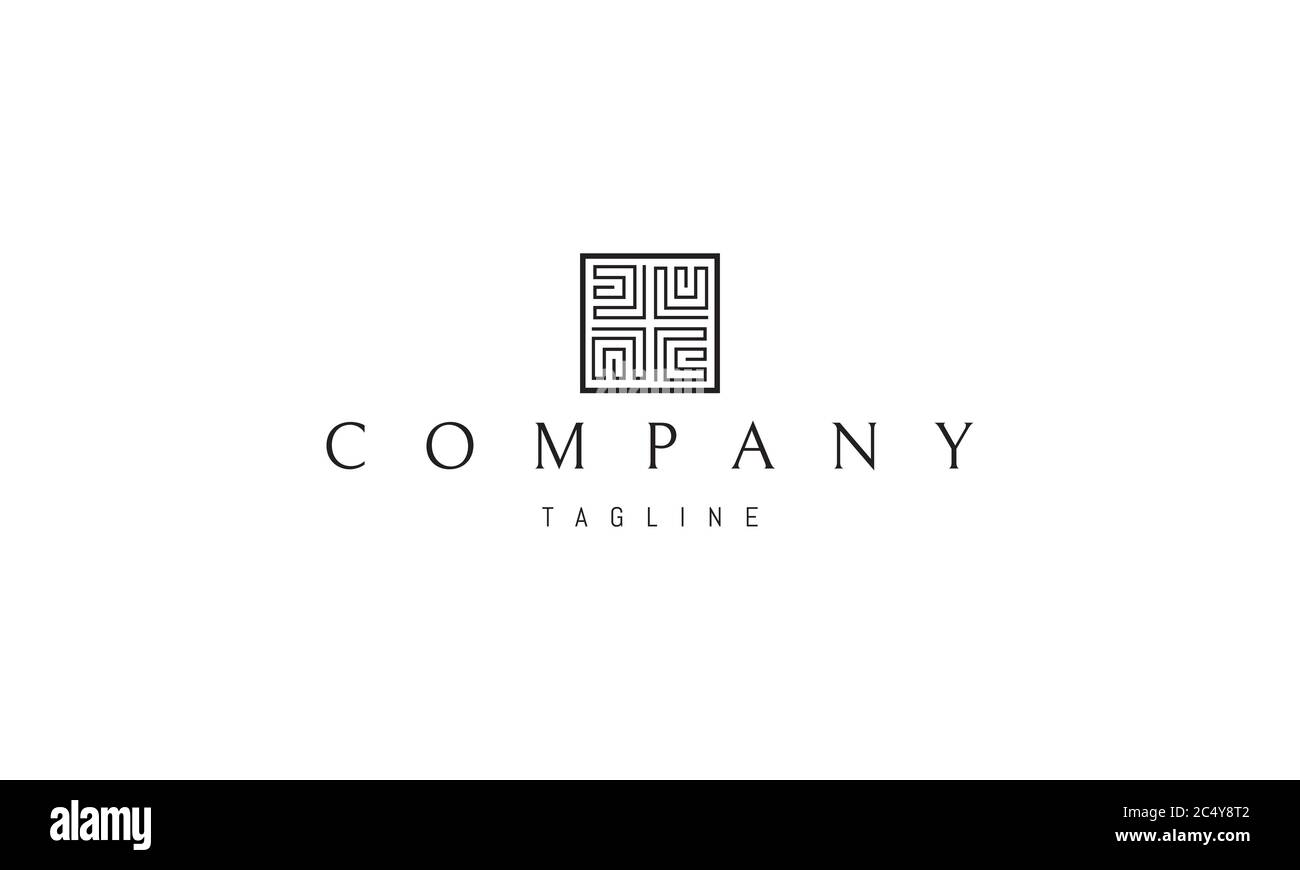 Vector logo on which an abstract image of a maze of square shape Stock ...