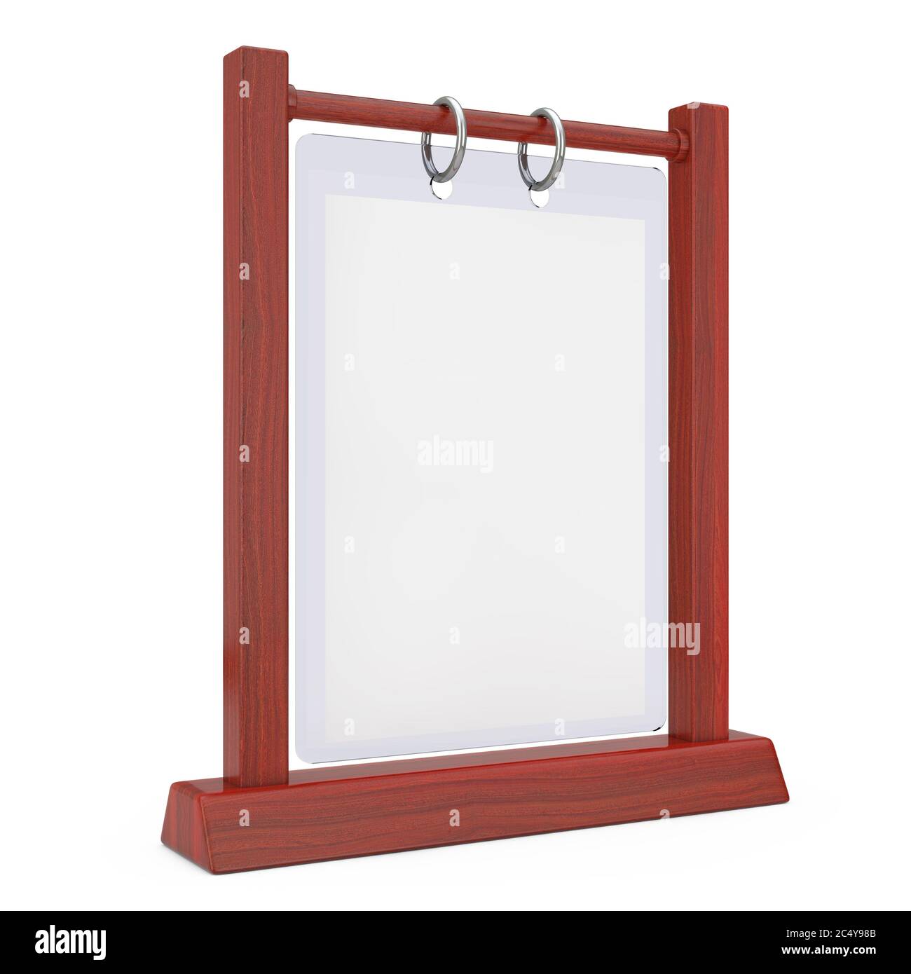 Wooden White Blank Transparent Table Plate Flip Menu Card Holder on a ...