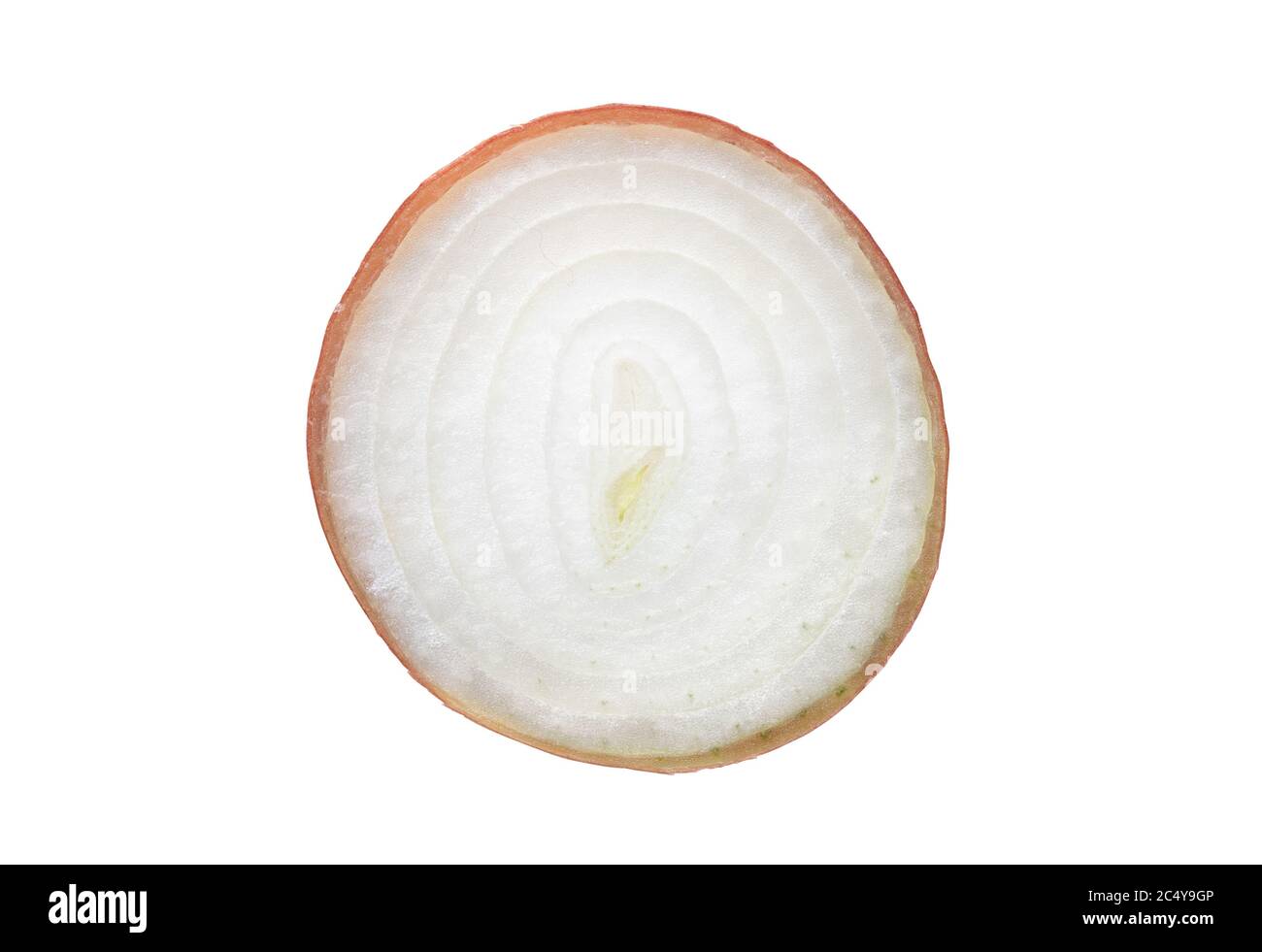 Round slice of onion isolated on white background, top view Stock Photo ...