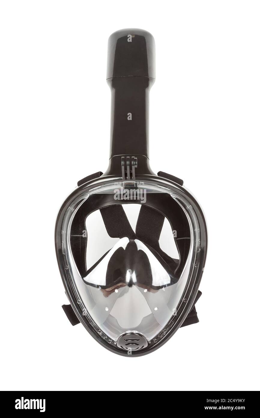 Modern Full Face Diving Mask with Integrate Snorkel on a white ...