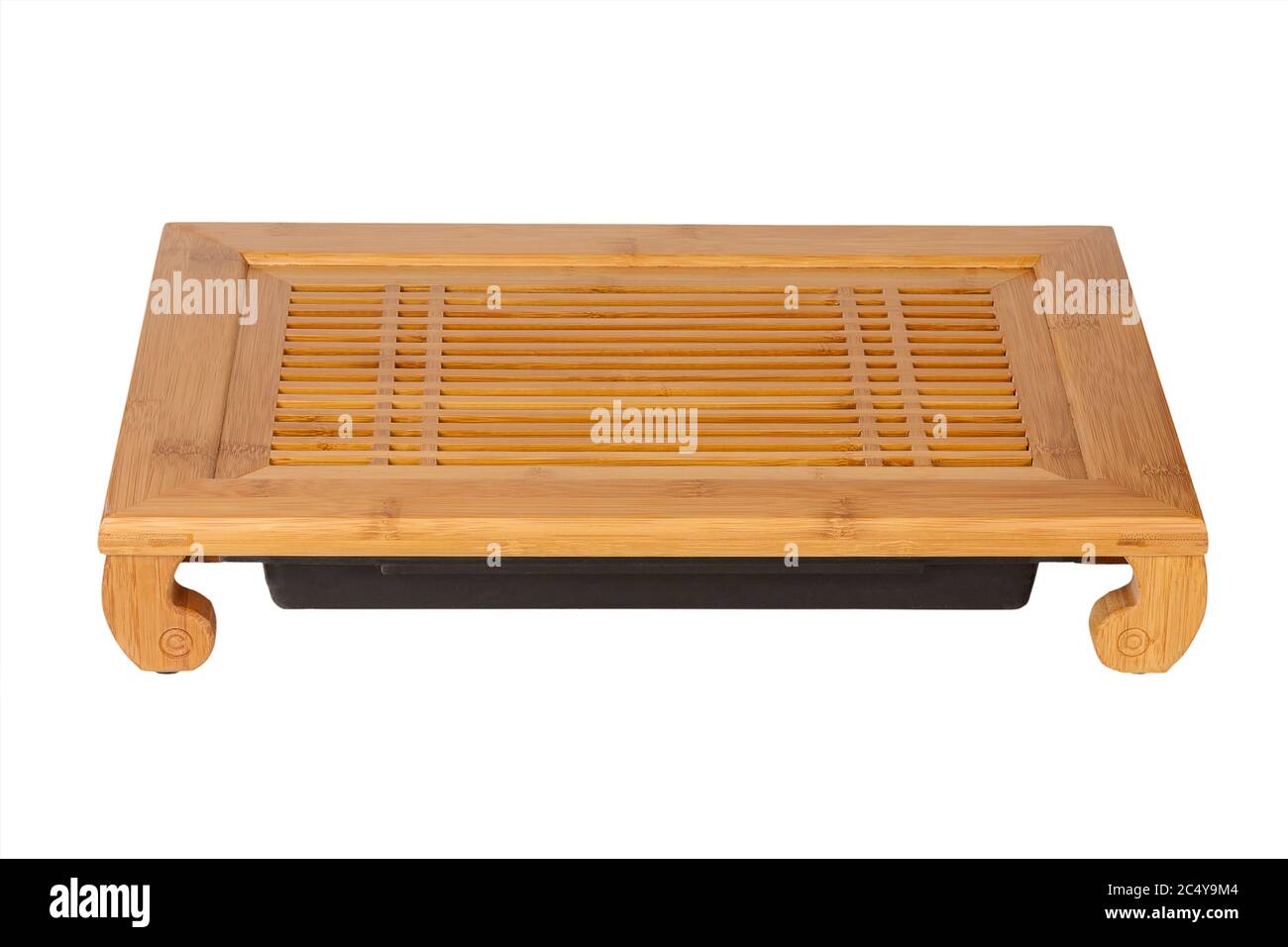 Chinese Bamboo Tray or Table for Tea Ceremony on a white background ...