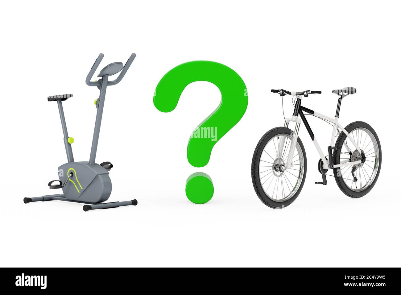 Question Mark between Stationary Exercise Bike Gym Machine and Black ...