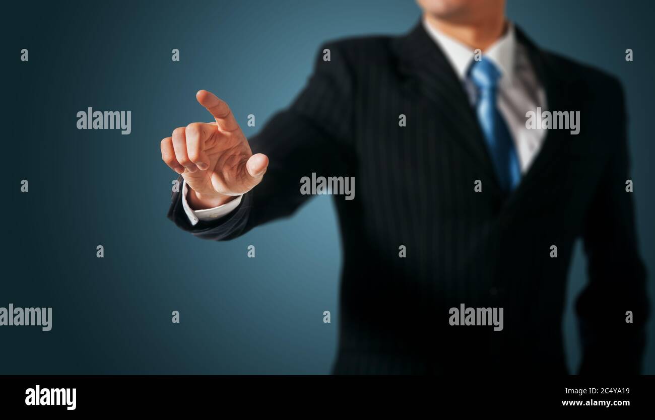 Finger pushing touch screen hi-res stock photography and images - Alamy