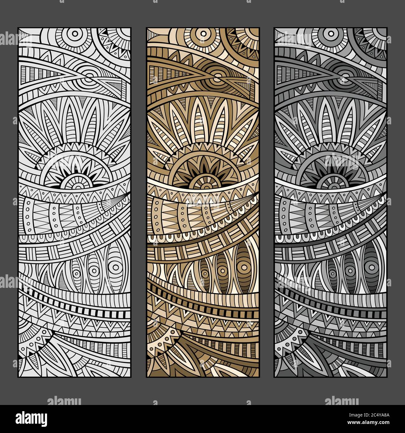 Abstract vector hand drawn ethnic pattern set Stock Vector Image & Art ...