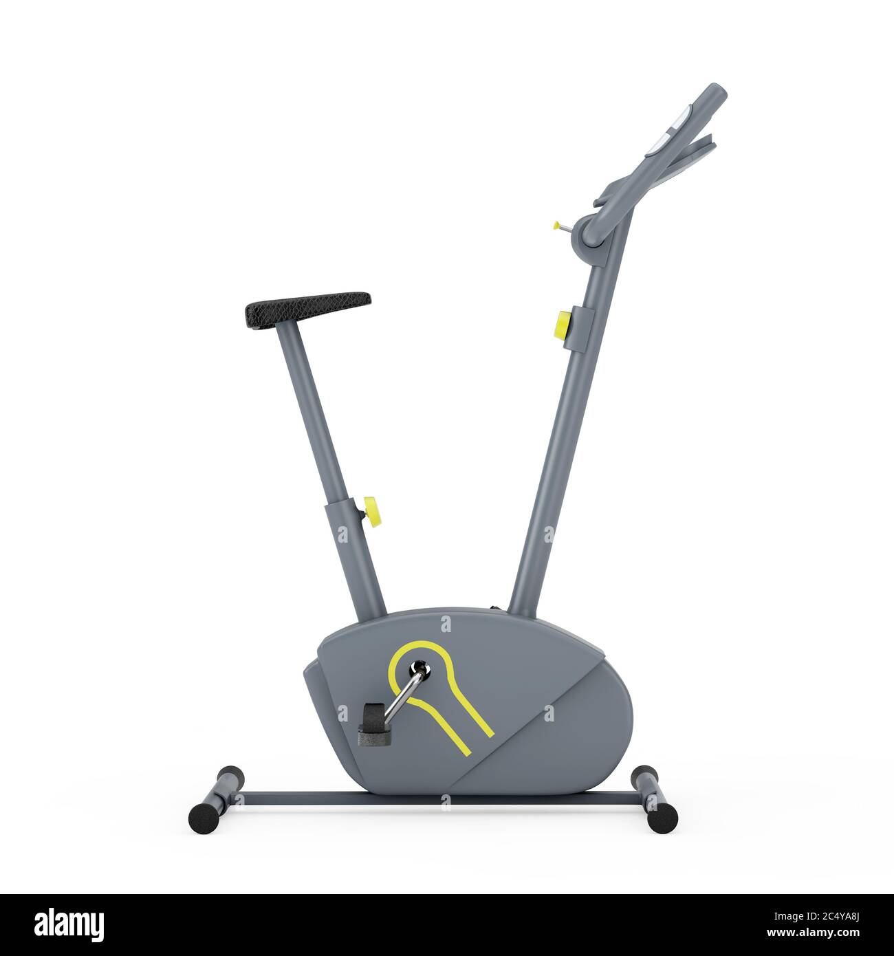 Stationary Exercise Bike Gym Machine on a white background. 3d ...