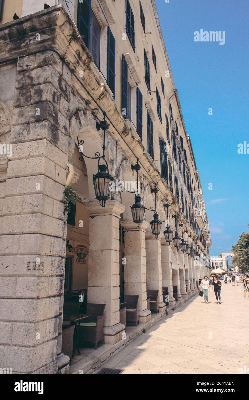 The Liston, Corfu Town, Greece Stock Photo - Alamy