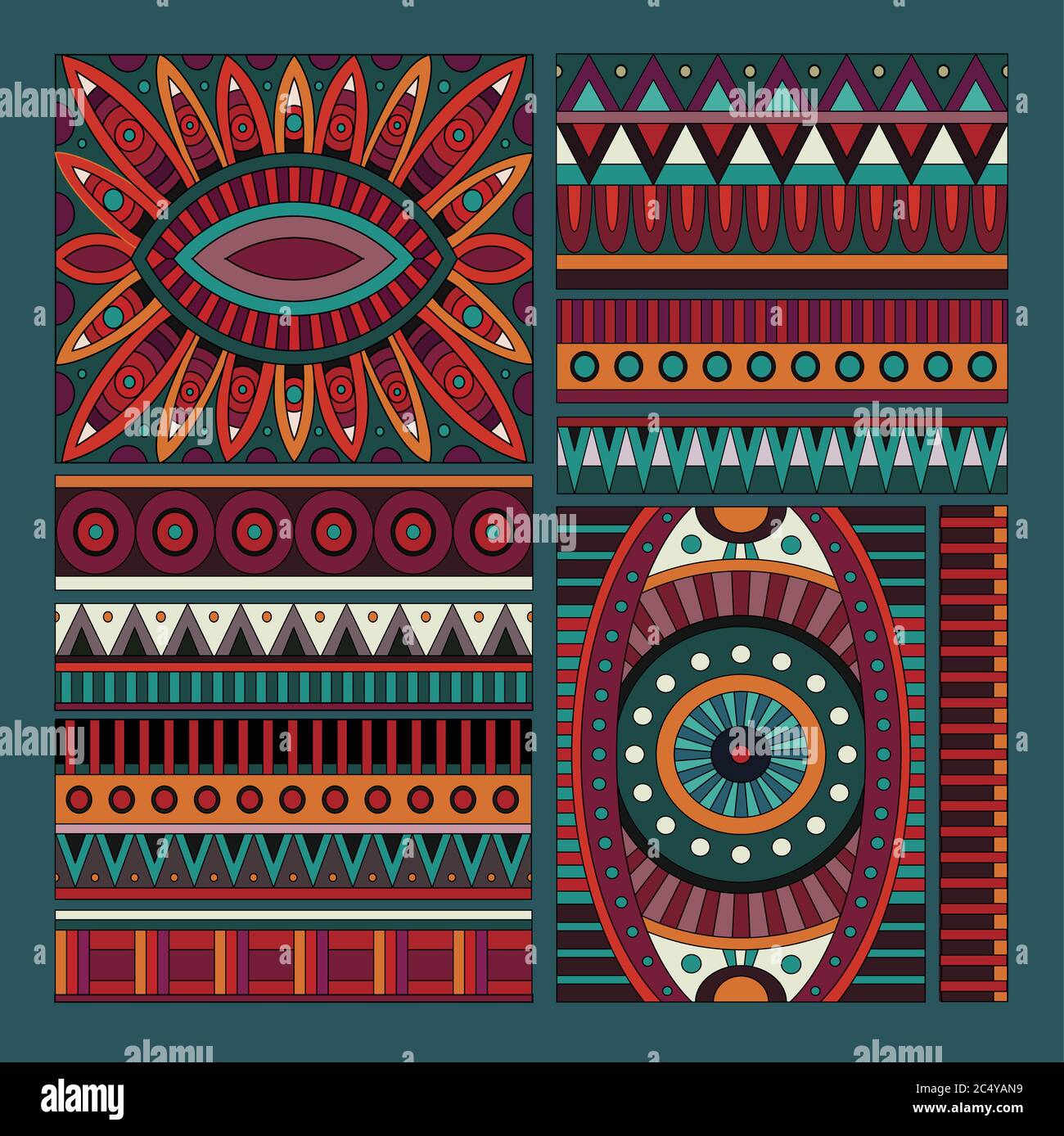 Abstract vector tribal ethnic design elements Stock Vector Image & Art ...
