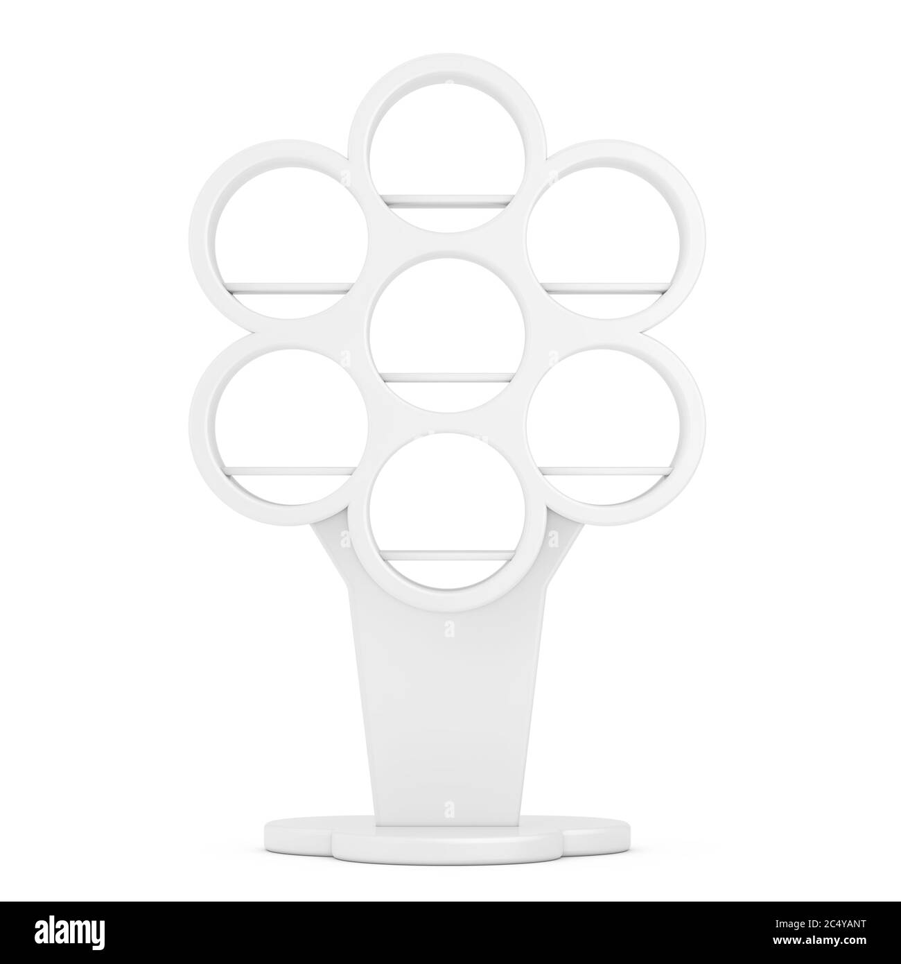 White Empty Showcase Display With Retail Shelves as Tree Shape on a ...