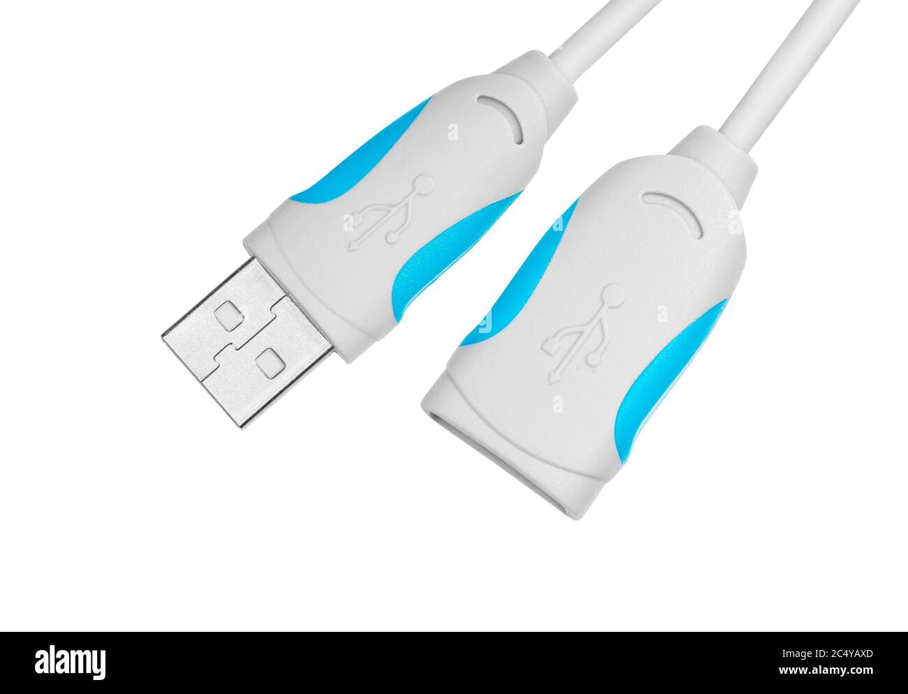 extension USB Type A Cable Plug isolated on White Background Stock ...