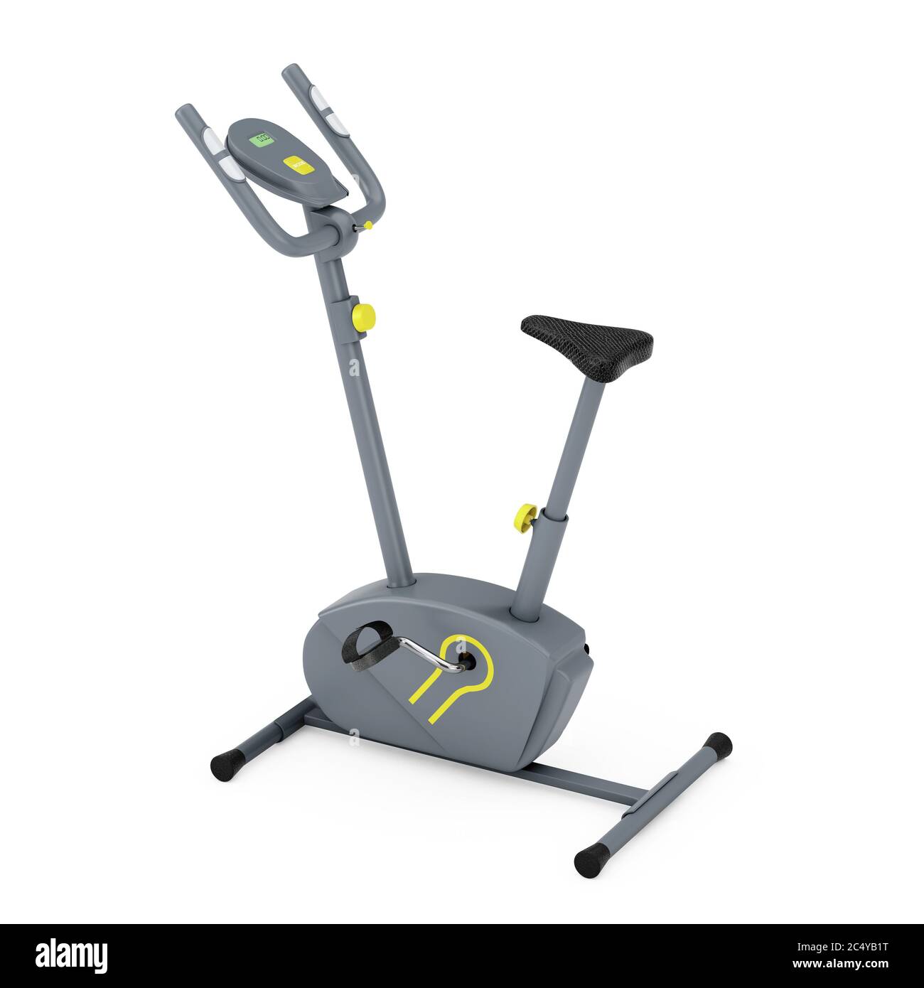 Stationary Exercise Bike Gym Machine on a white background. 3d ...
