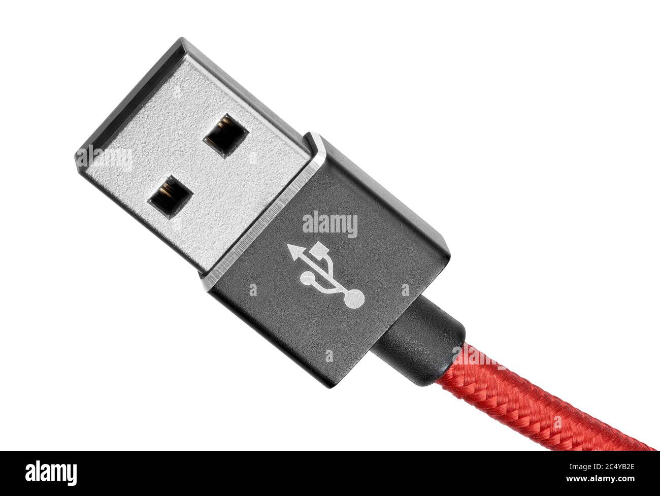 USB Cable Plug isolated on White Background with clipping path Stock ...