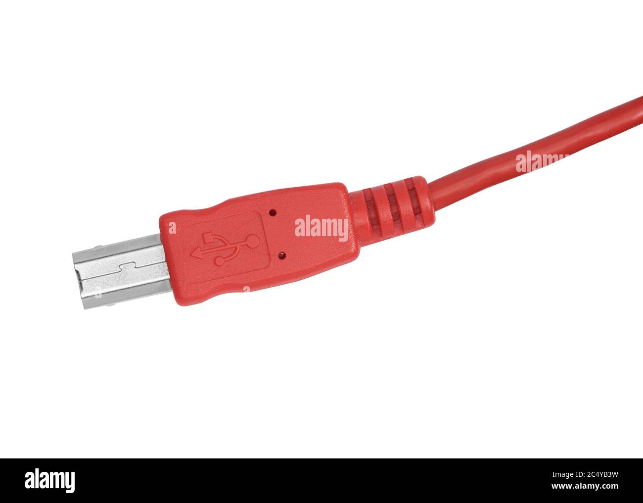 USB type b Cable Plug isolated on White Background with clipping path ...