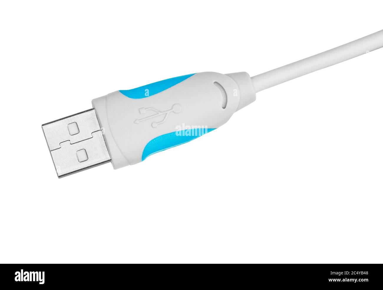 USB Type A Cable Plug isolated on White Background with clipping path ...