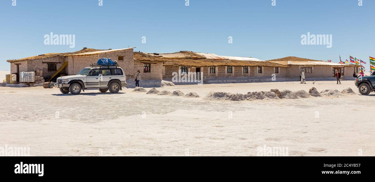 Uyuni, Bolivia - october 01, 2018: Salt hotel near the Dakar Bolivia ...