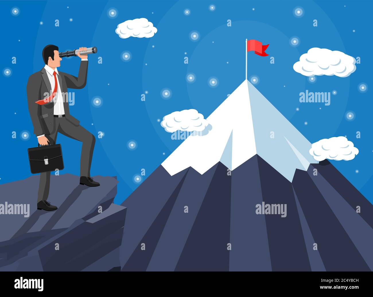 Person looking up at mountain Stock Vector Images - Alamy