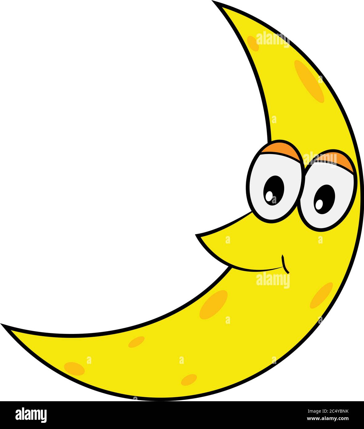 smile happy moon flat cartoon icon transparent background isolated cute ...