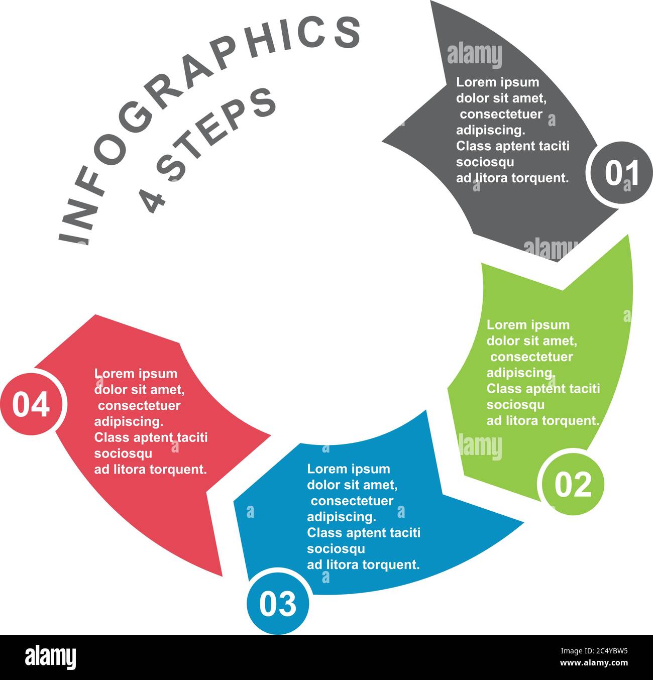 4 step vector element in four colors with labels, infographic diagram ...