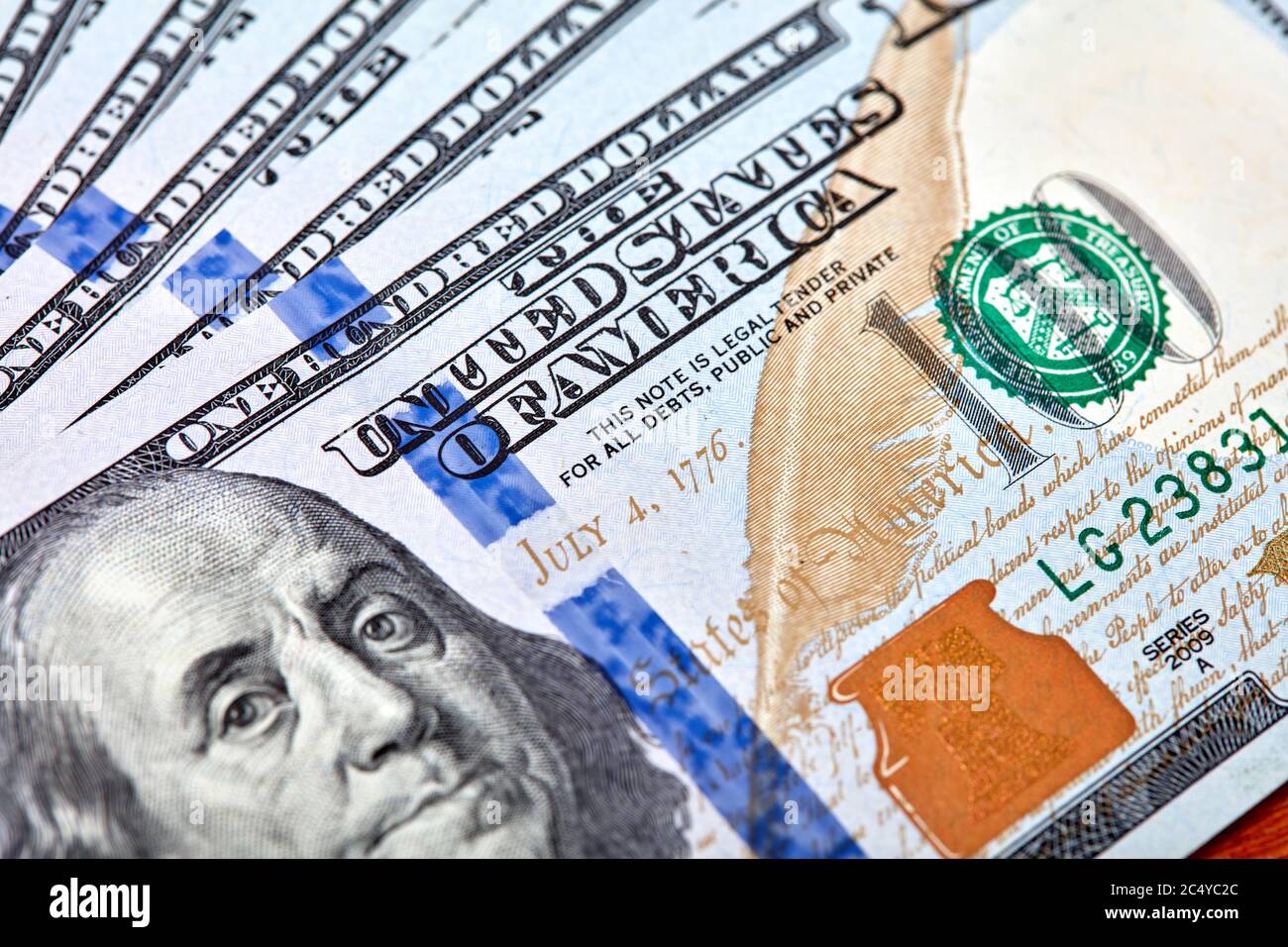 Dollars Closeup Concept. American Dollars Cash Money. One Hundred ...