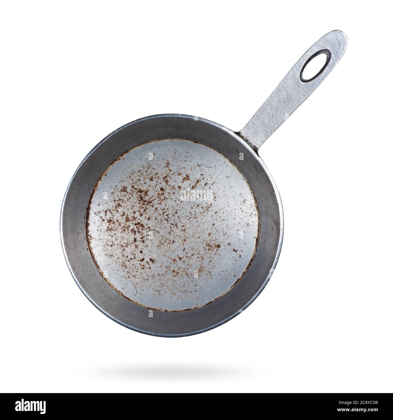 old metal pan isolated on white with clipping path Stock Photo - Alamy