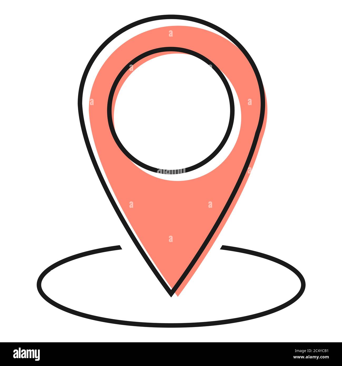 Location Icon Map Pointer Symbol Isolated On White Background Vector Web Button Stock Vector