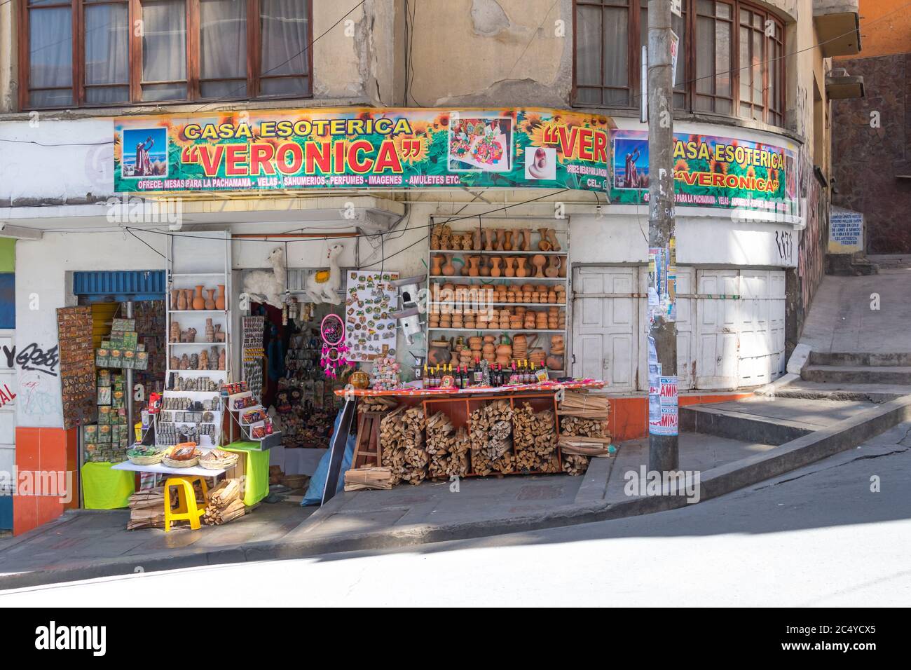 La Paz, Bolivia - september 30, 2018: Shop of traditional Bolivian ...