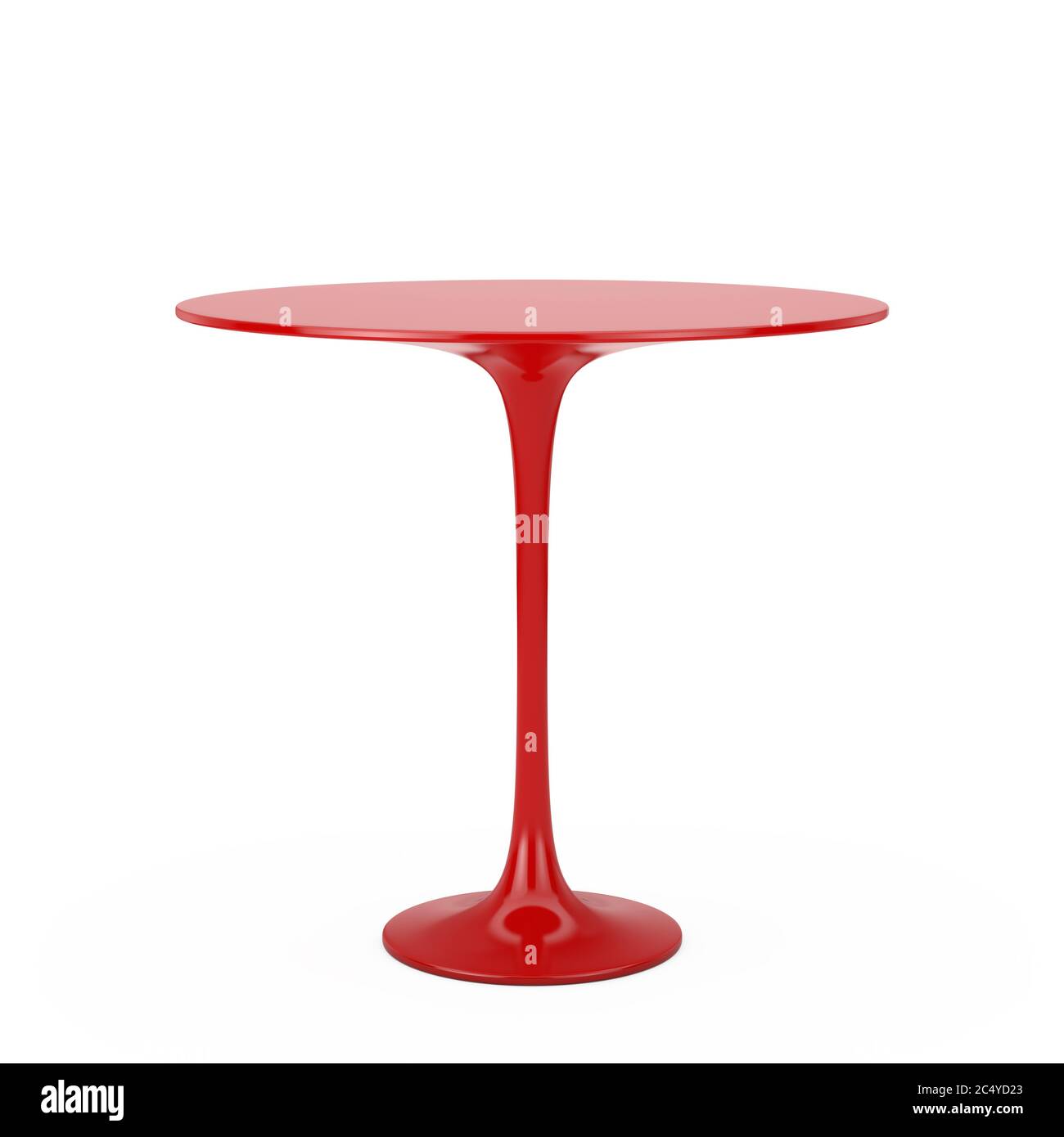 Modern Plastic Red Round Table on a white background. 3d Rendering ...