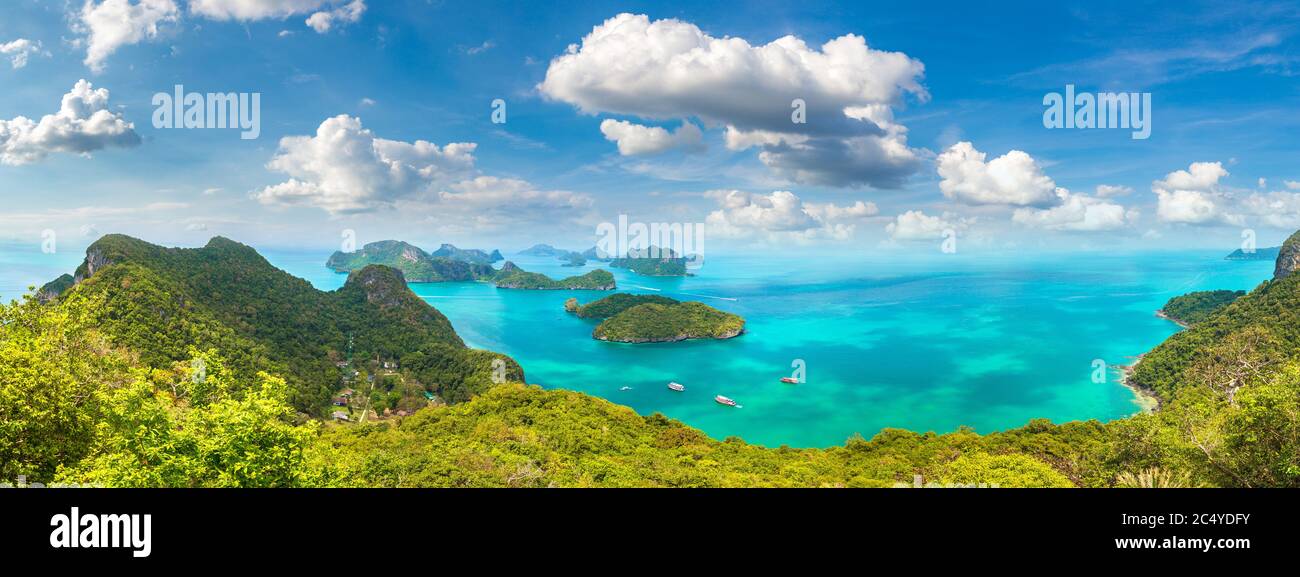Panorama of Mu Ko Ang Thong National Park, Thailand in a summer day ...