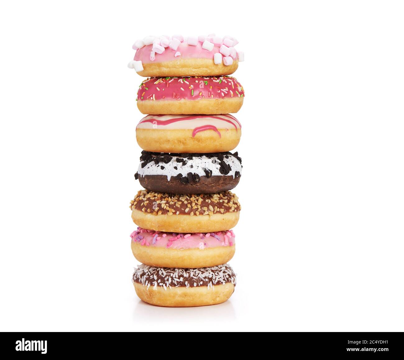 Stack of donuts isolated on white background Stock Photo - Alamy
