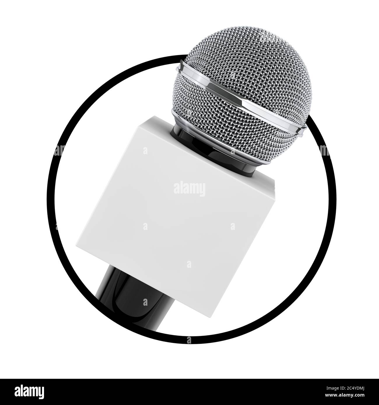 Microphone with Copy Space Box for Yours Design as Circle Icon on a ...