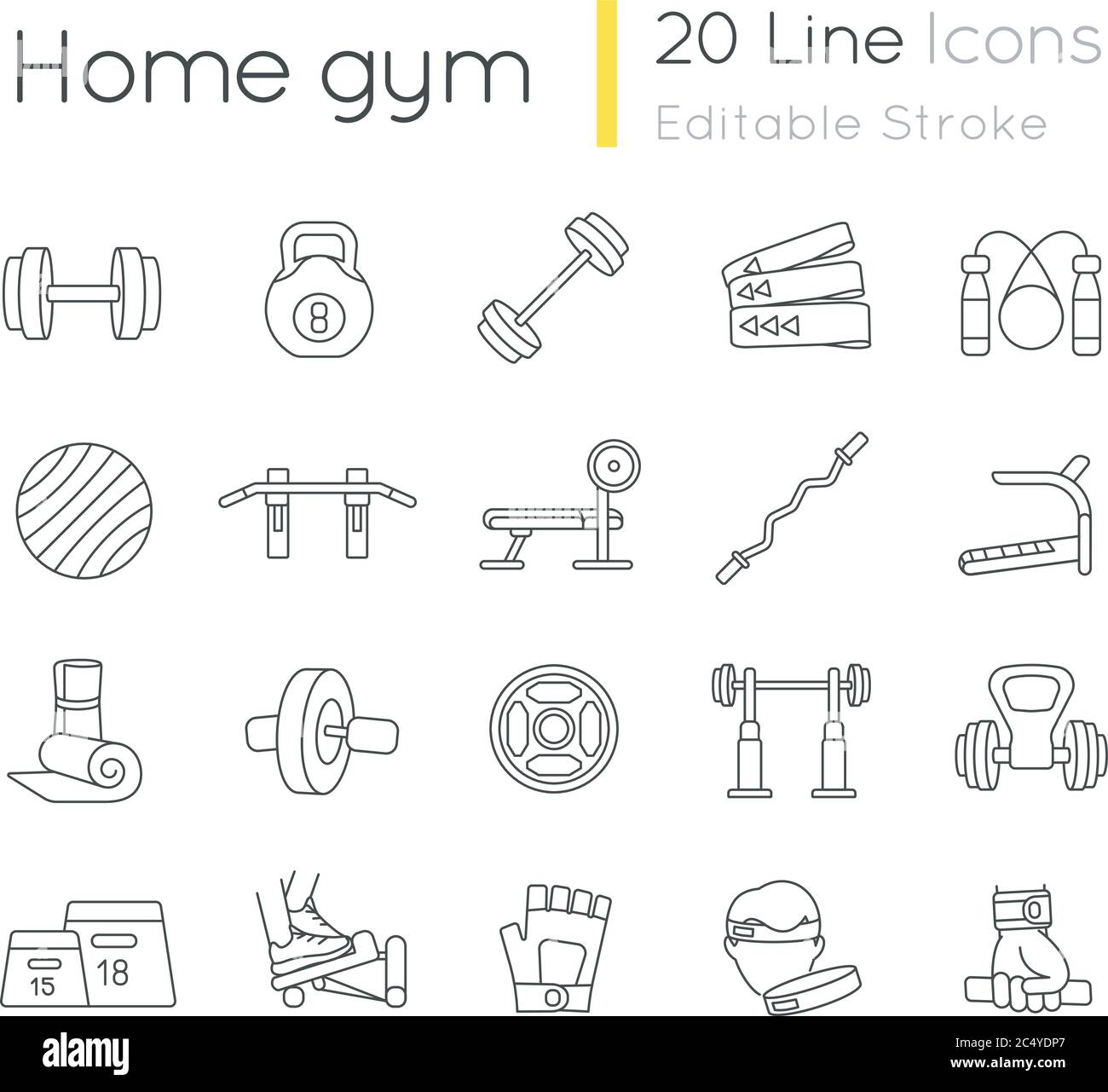 Home gym equipment collection Cut Out Stock Images & Pictures - Alamy