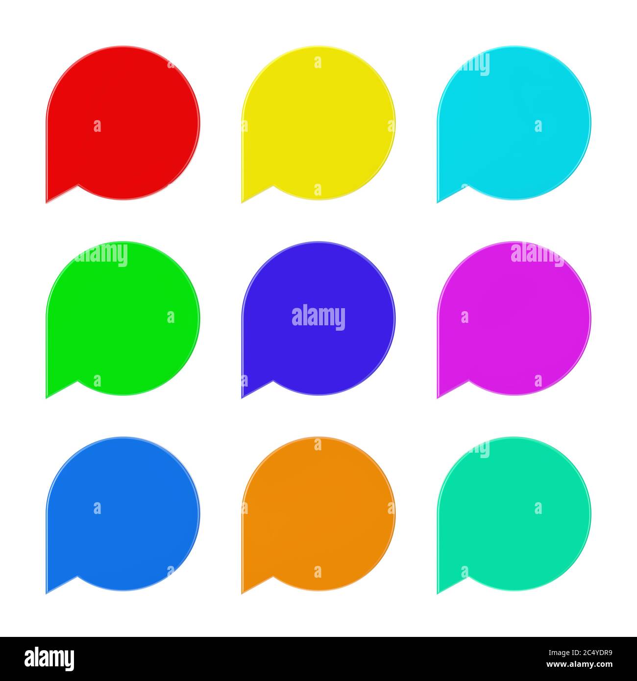 Set of Blank Multicolour Speech Bubble Tag Lable on a white background ...