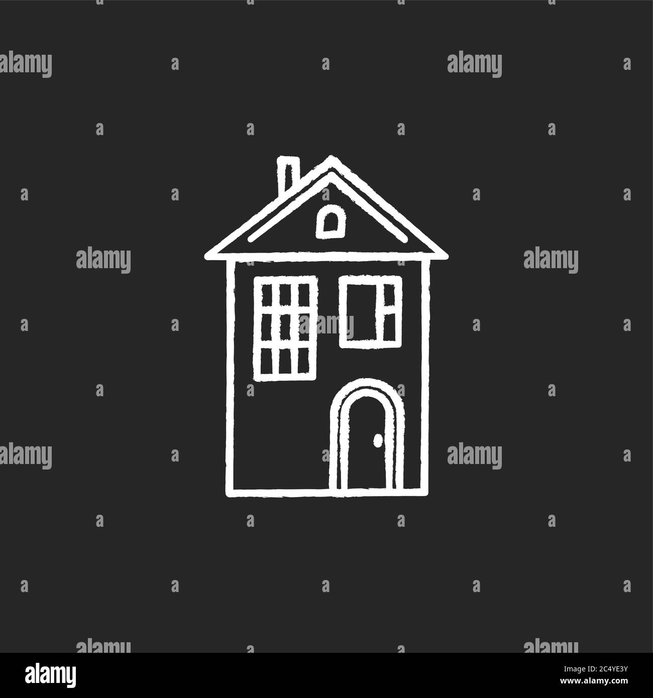 Home chalk drawing on Black and White Stock Photos & Images - Alamy