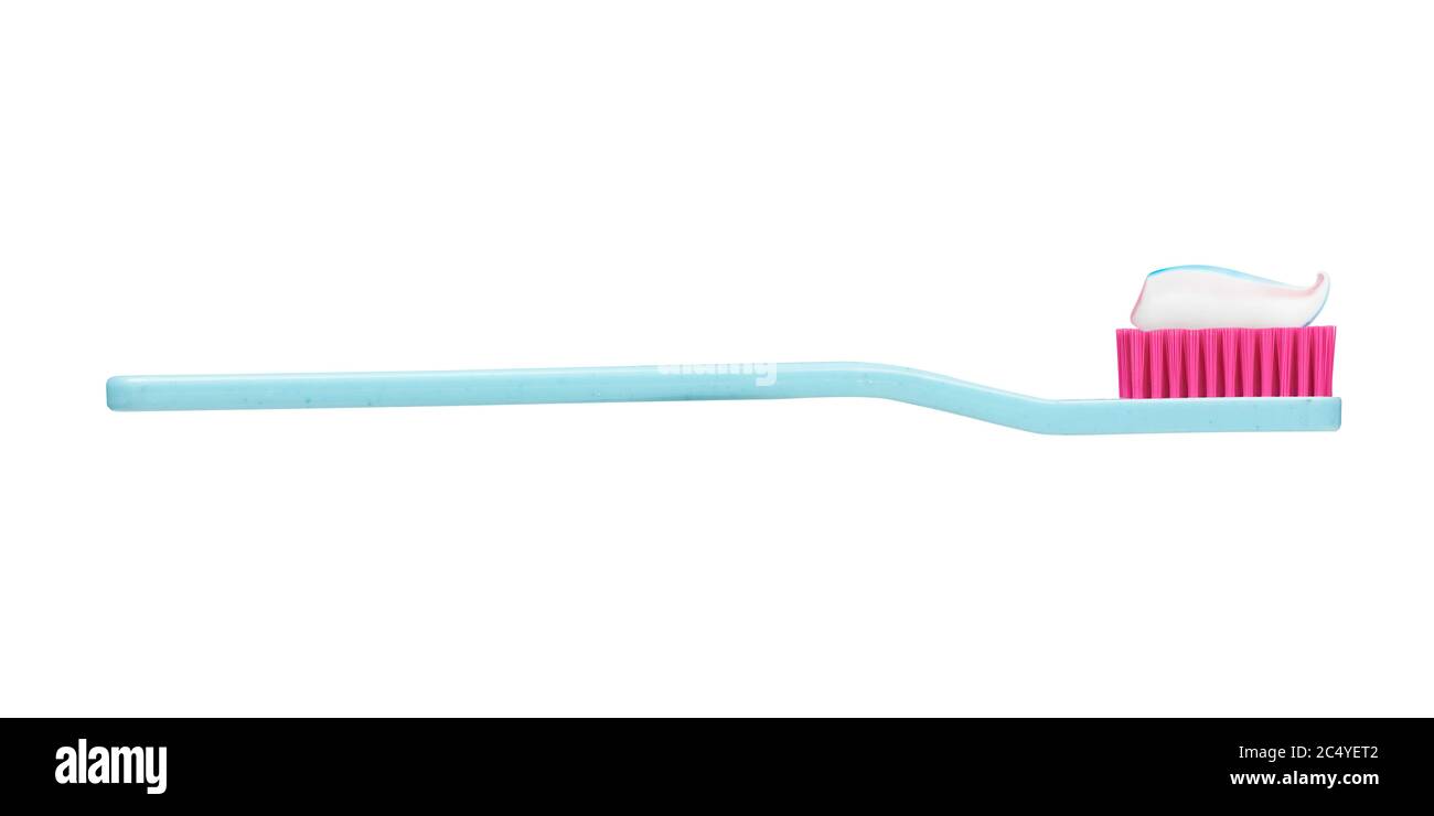 toothbrush with toothpaste isolated on a white background Stock Photo ...
