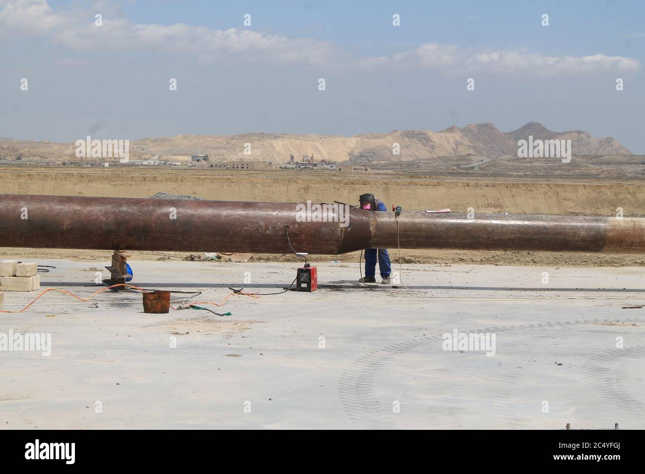 Oil pipes in a petrochemical plant during the production of oil and gas ...