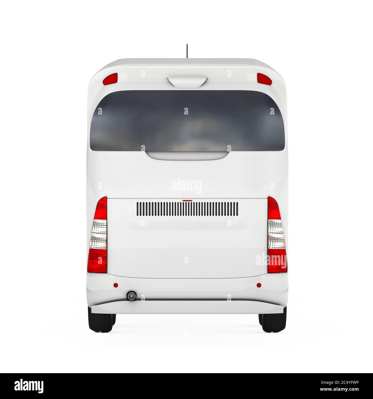 Big White Coach Tour Bus on a white background. 3d Rendering Stock ...
