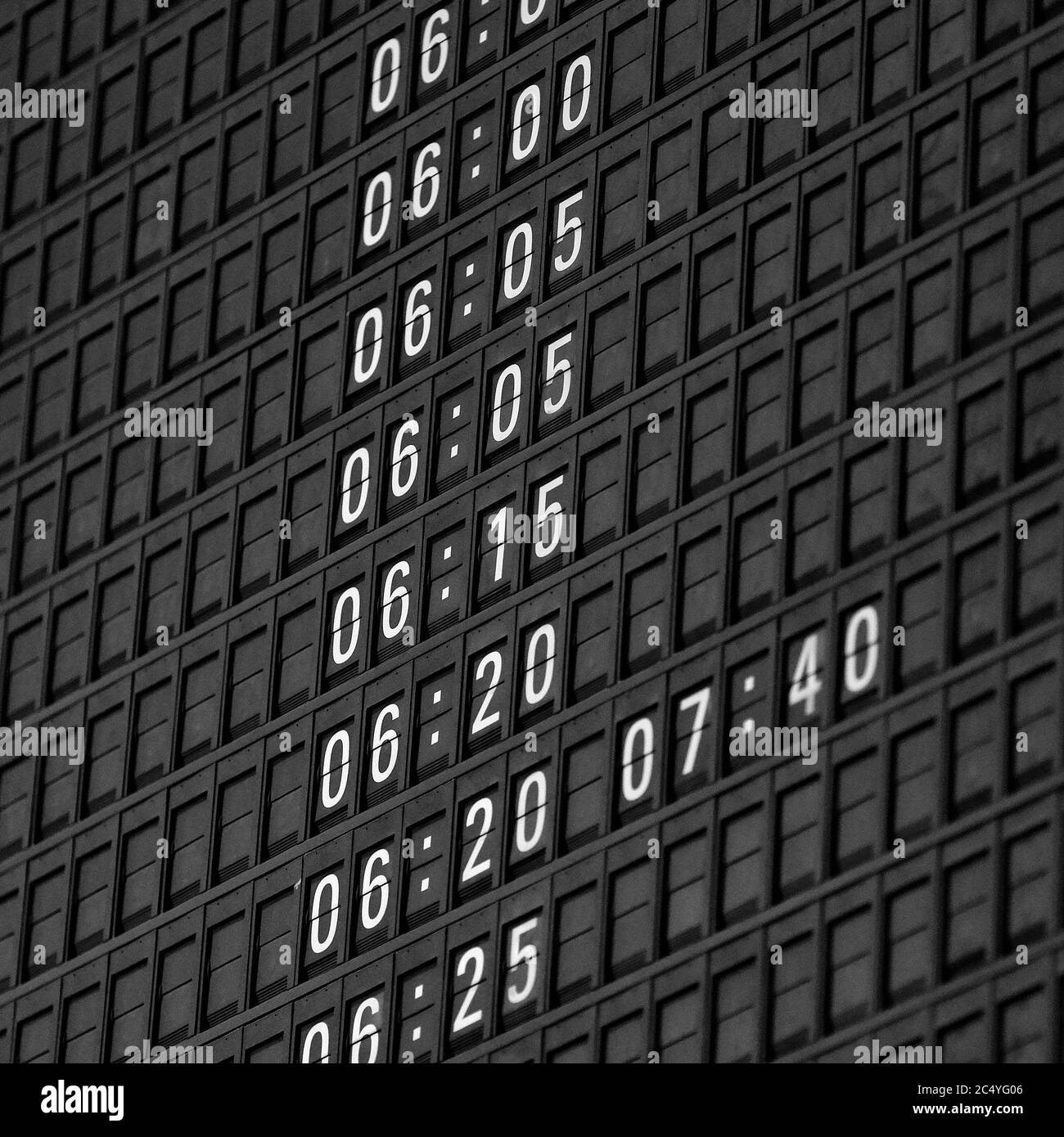 Time boards at the airport. Flight information mechanical timetable ...