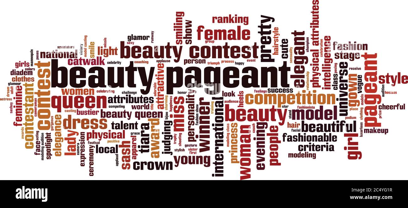 Beauty pageant word cloud concept. Collage made of words about beauty ...