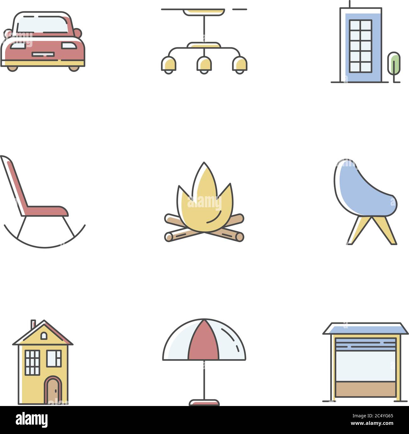 Comfort living RGB color icons set Stock Vector Image & Art - Alamy