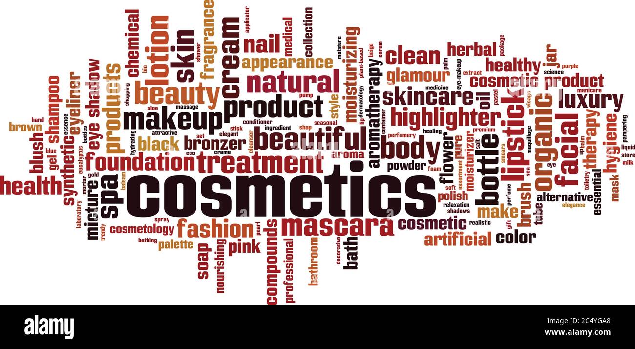 Cosmetics word cloud concept. Collage made of words about cosmetics ...