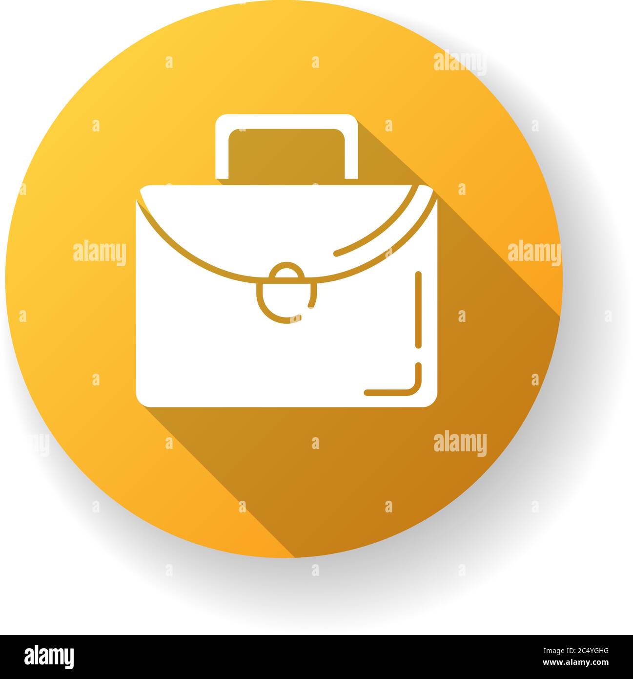 Briefcase yellow flat design long shadow glyph icon Stock Vector Image ...