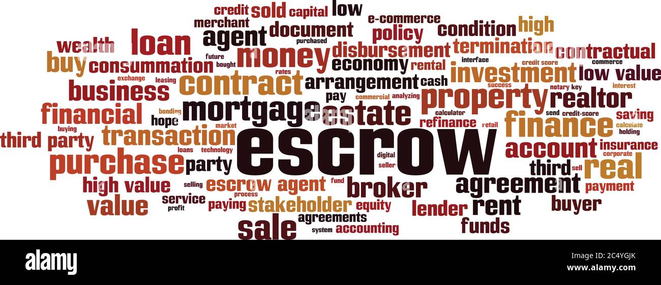 Escrow word cloud concept. Collage made of words about escrow. Vector ...