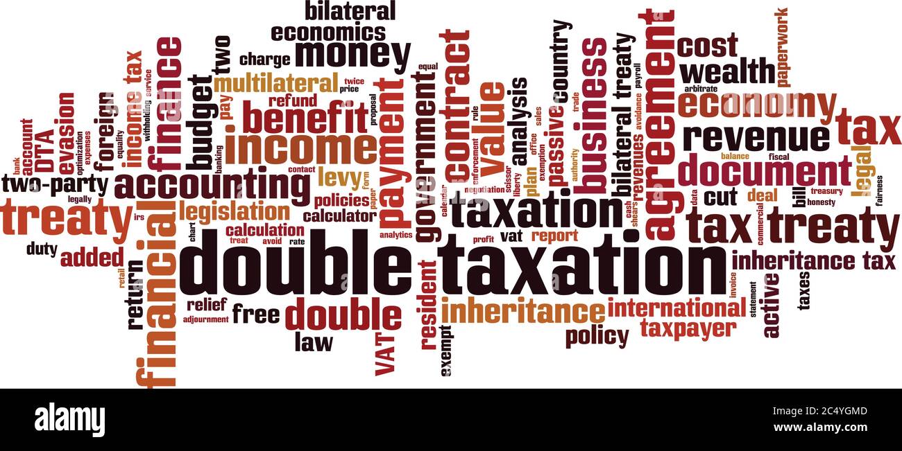 Double taxation word cloud concept. Collage made of words about double ...