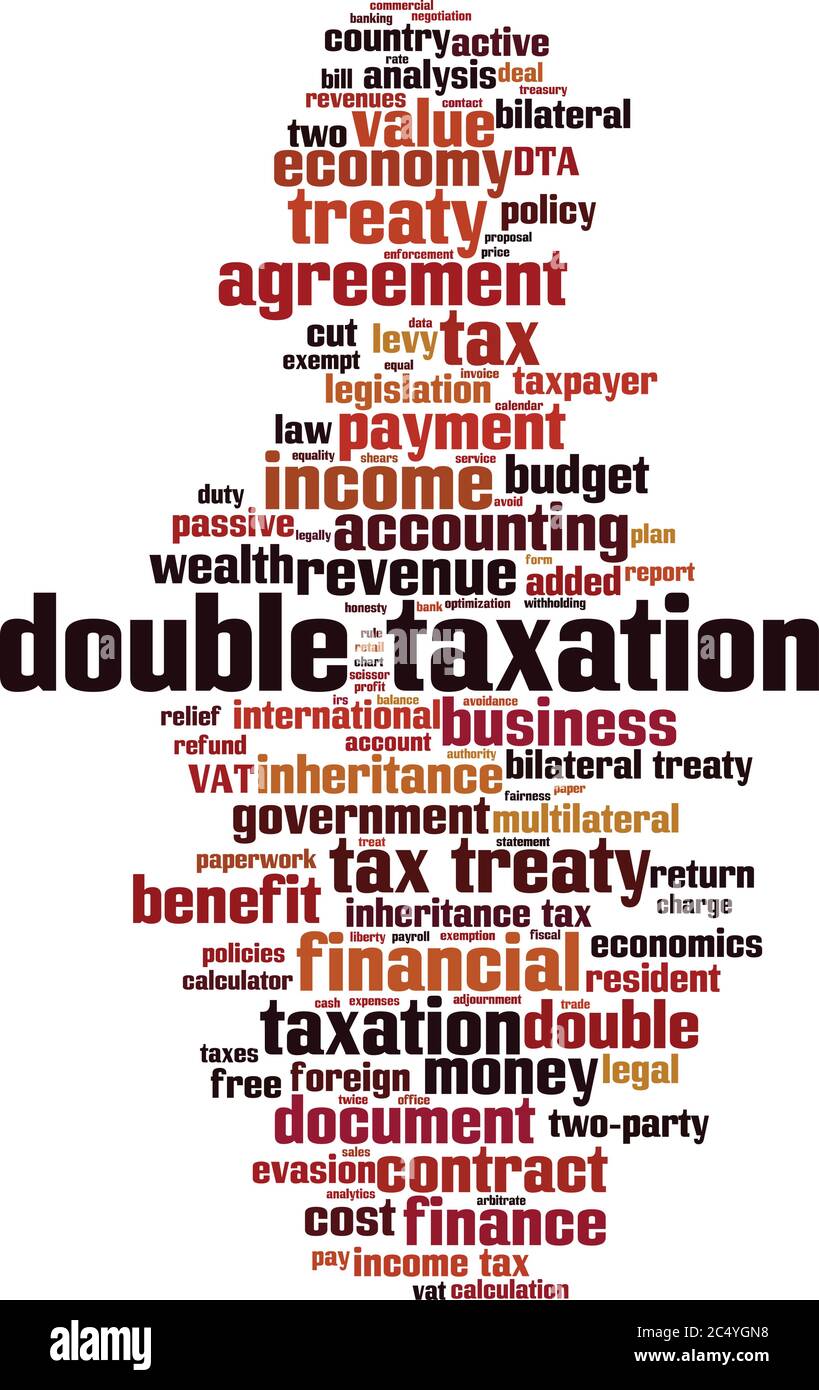 Double taxation word cloud concept. Collage made of words about double ...
