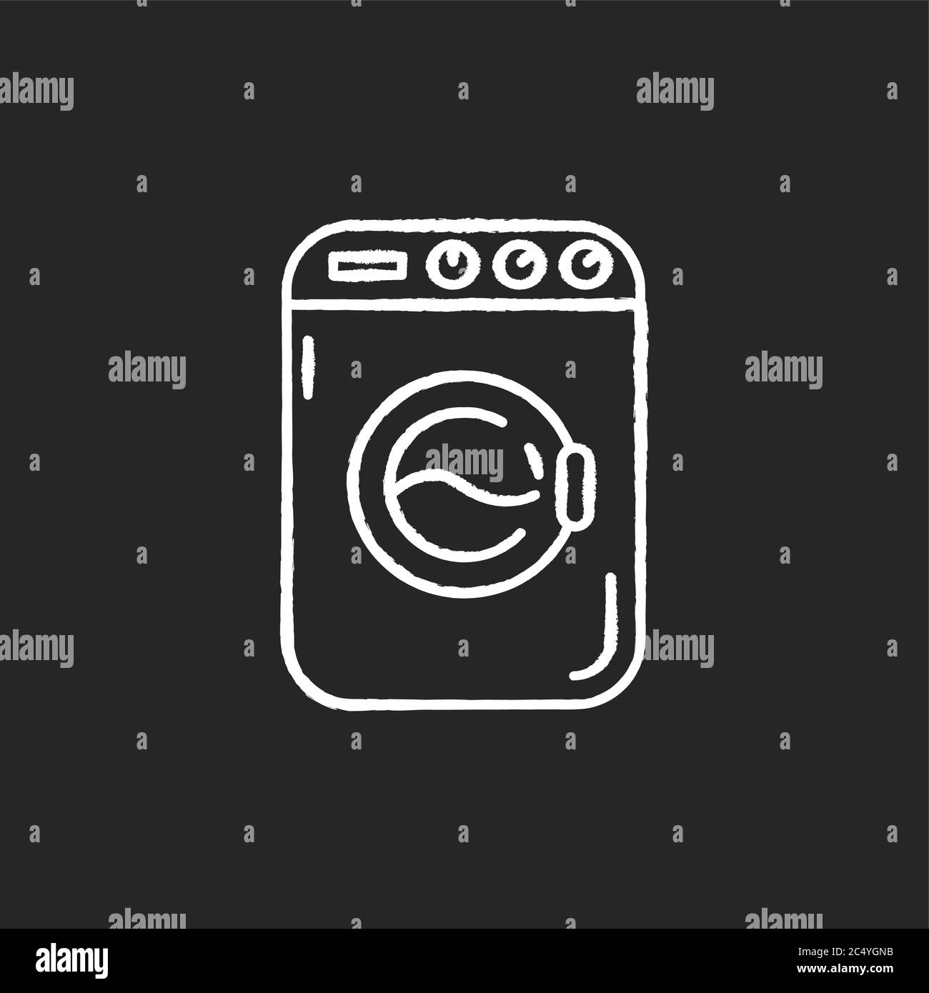 Laundromat chalk white icon on black background Stock Vector Image ...