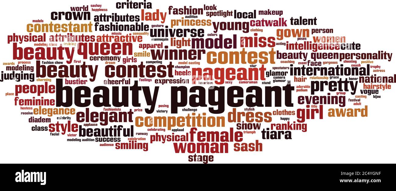 Beauty pageant word cloud concept. Collage made of words about beauty ...