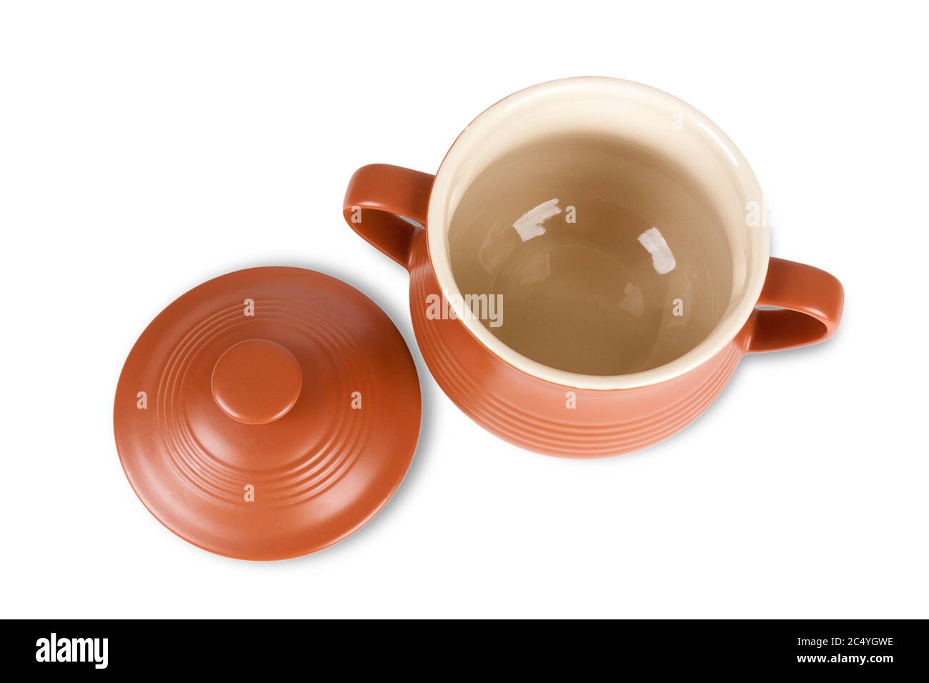 Ceramic Clay Pot for Cooking on a white background Stock Photo - Alamy